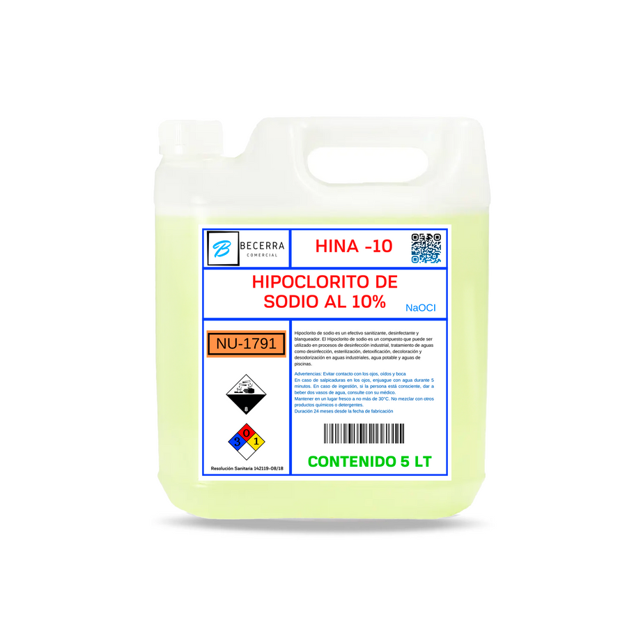 Hipoclorito de Sodio 10% 20 LT