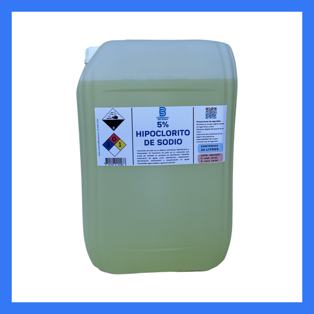 Hipoclorito de Sodio 5% 20 LT