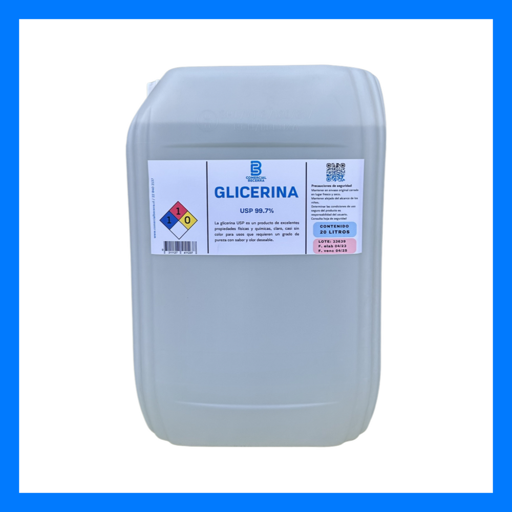Glicerina Líquida Usp 20 Litros Greenquim Chile